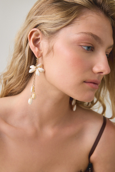 Shell Flower Statement Dangle Earrings | Urban Outfitters
