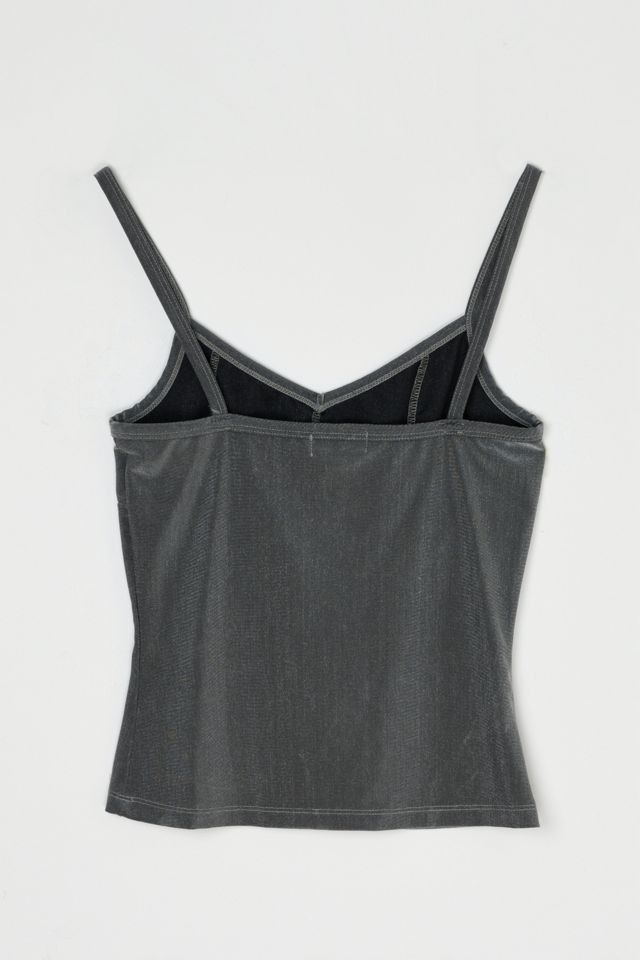 Vintage Y2k Dark Grey Metallic Top | Urban Outfitters