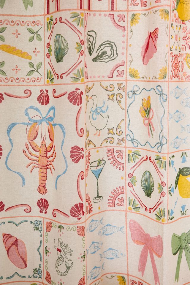 Porto Tile Pattern Shower Curtain | Urban Outfitters