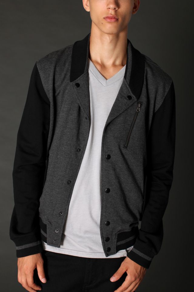 MG X UO 2-Tone Shawl Collar Baseball Jacket | Urban Outfitters