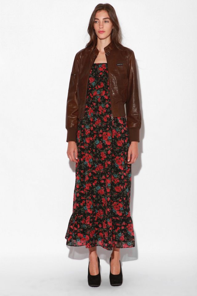 Members Only Classic Leather Bomber Jacket | Urban Outfitters Canada