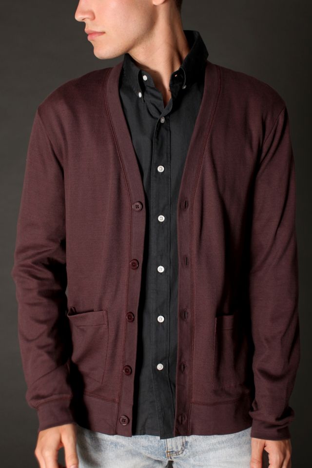 Standard Cloth Two-Tone Waffle-Knit Cardigan | Urban Outfitters Canada