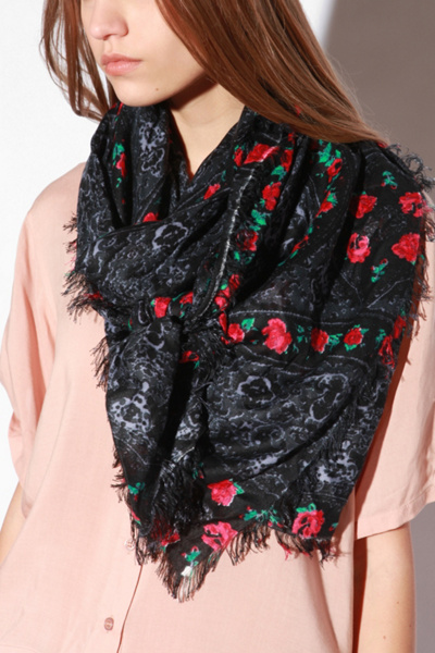 Oversized Floral Square Wrap Scarf | Urban Outfitters Canada