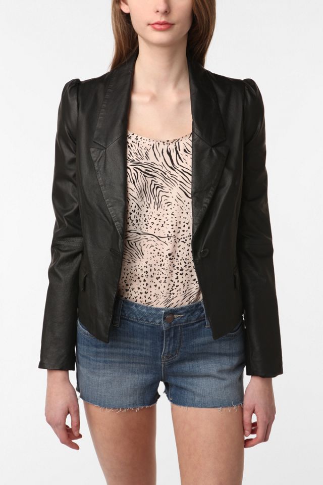 Sparkle & Fade Maximilian Leather Blazer | Urban Outfitters