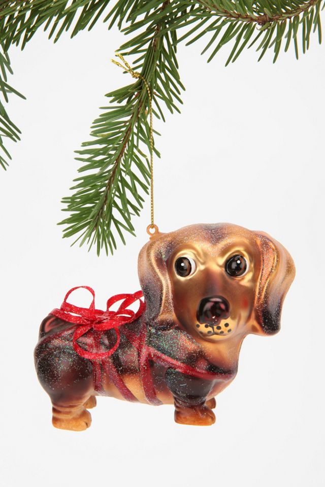 Wiener Dog Bow Ornament | Urban Outfitters