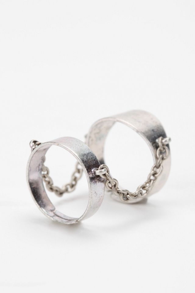 Chain & Metal Double Ring | Urban Outfitters