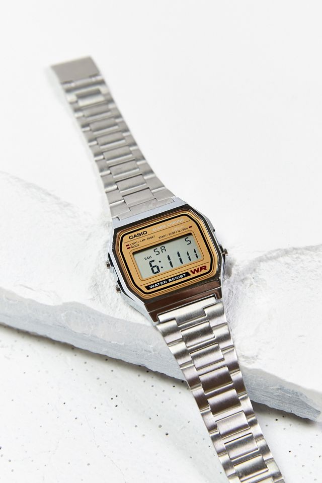 Casio Chrome & Gold Digital Watch | Urban Outfitters