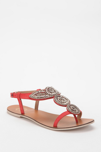 Ecote Metal Bead T-Strap Sandal | Urban Outfitters