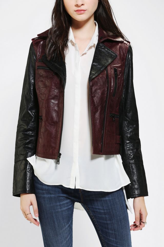 Levi's Colorblock Leather Moto Jacket | Urban Outfitters