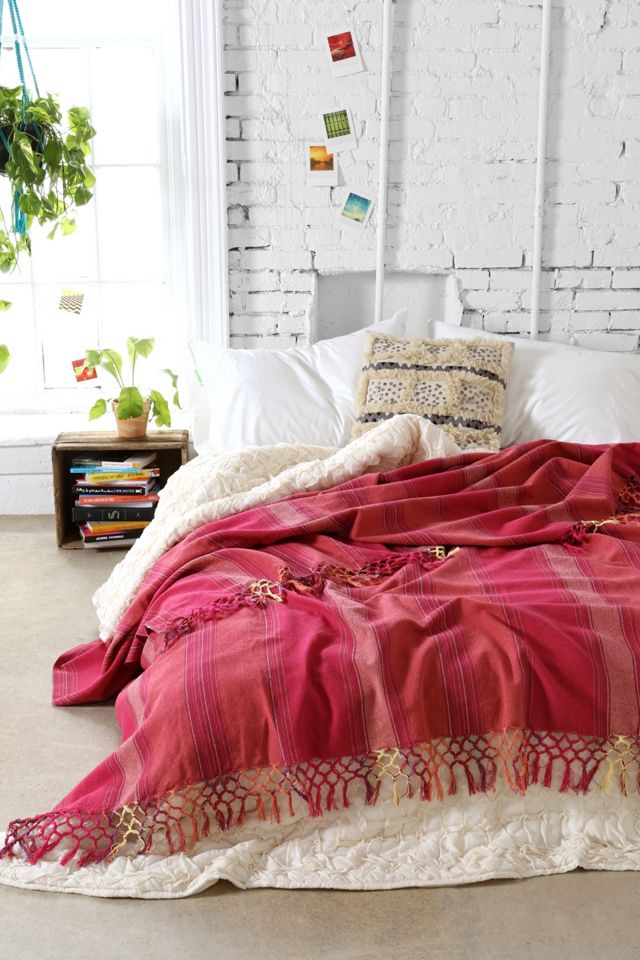 Magical Thinking Woven Fringe Bed Blanket | Urban Outfitters