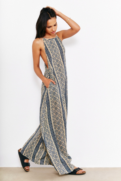 BOG Collective Boho-Print Maxi Slip Dress | Urban Outfitters
