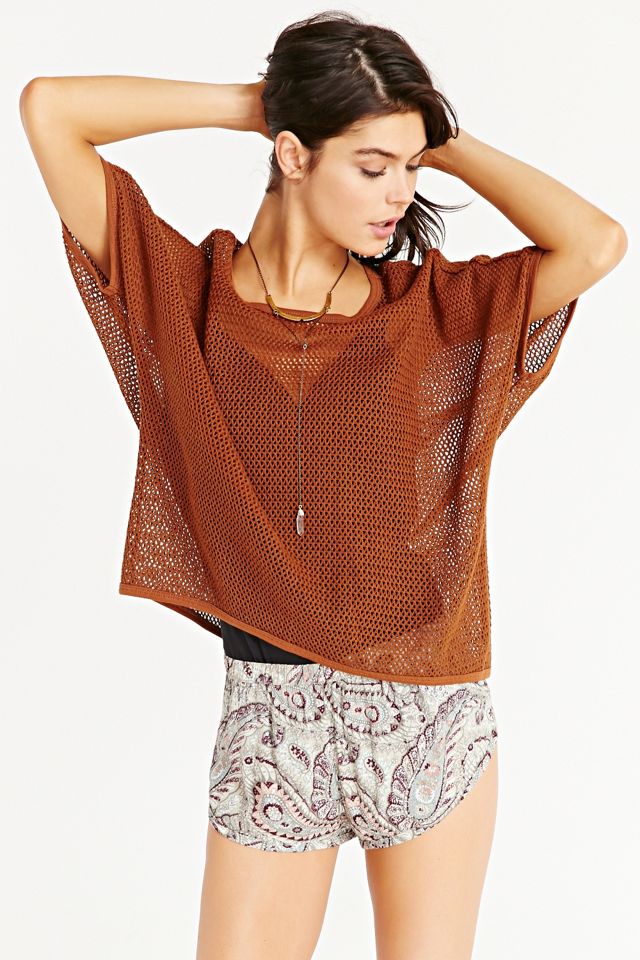 Ecote Mesh Popover Top | Urban Outfitters
