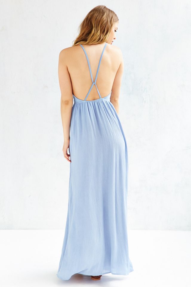 Kimchi Blue Embroidered Bodice Halter Maxi Dress | Urban Outfitters Canada