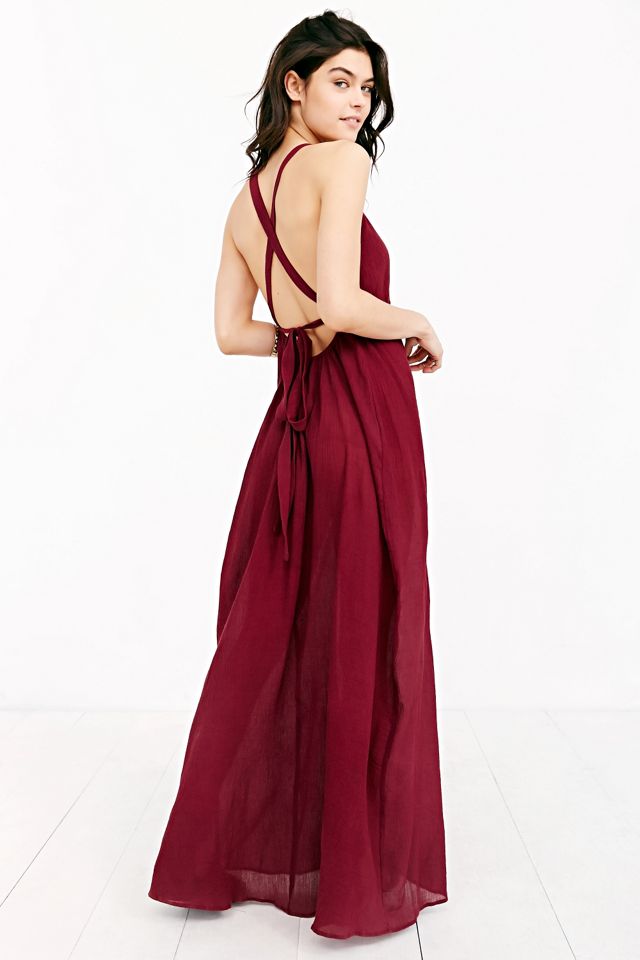 BOG Collective Grecian High-Neck Crepe Maxi Dress | Urban Outfitters Canada