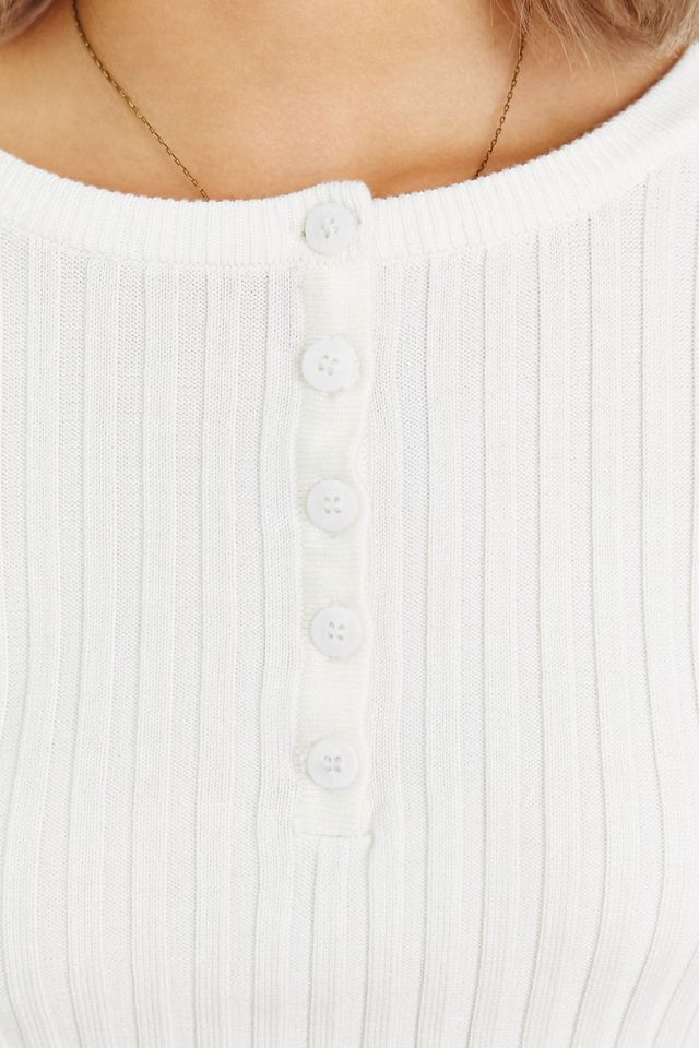 UNIF X UO Ribbed Cropped Henley Top | Urban Outfitters