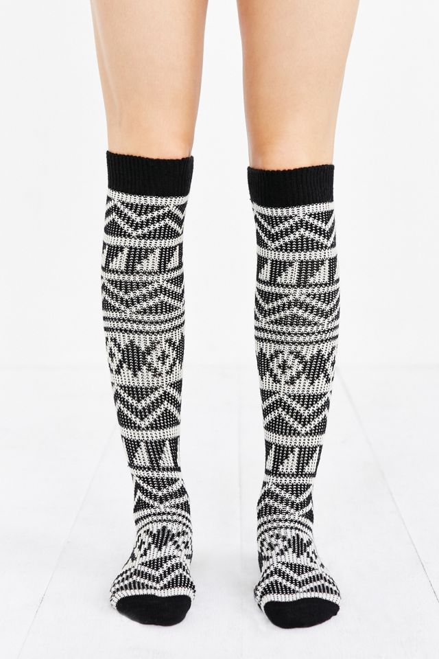 Geo Patterned Knee-High Sock | Urban Outfitters