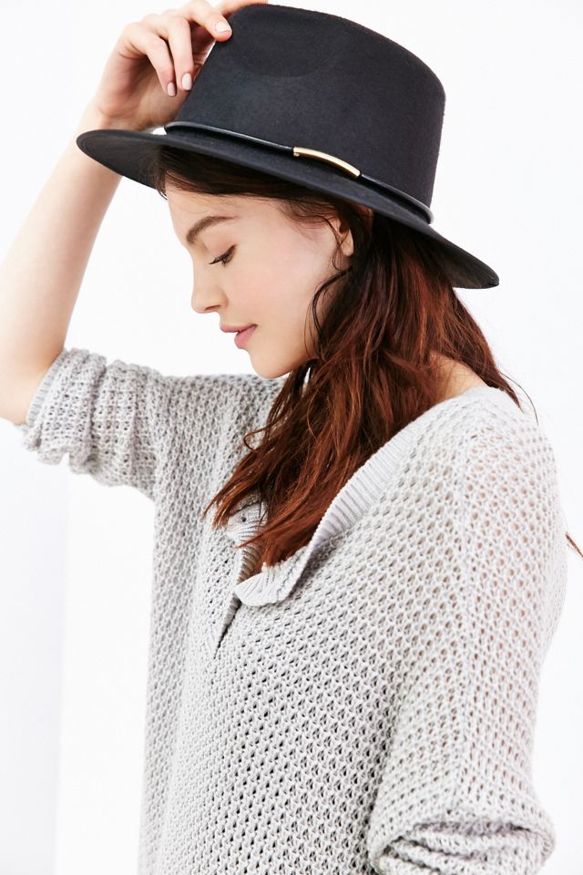 Turned Up Metal Trim Felt Hat | Urban Outfitters