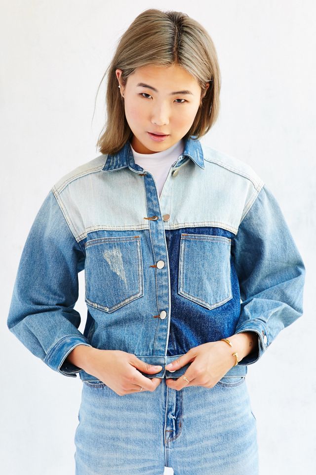UNIF Denim Colorblocked Jacket | Urban Outfitters