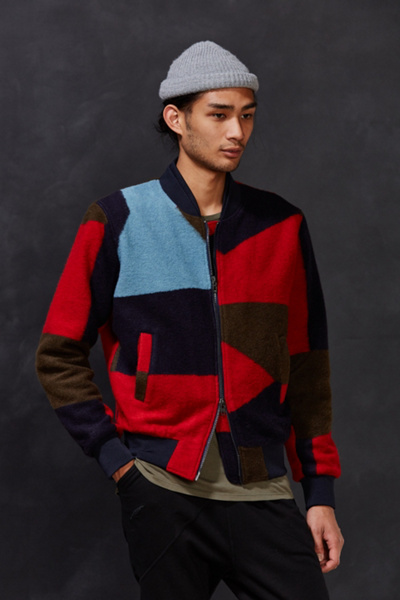 Oxford Lads Textured Wool Bomber Jacket | Urban Outfitters Canada