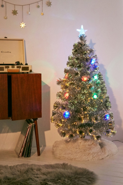 Silver LED Fiber Optic Tree | Urban Outfitters