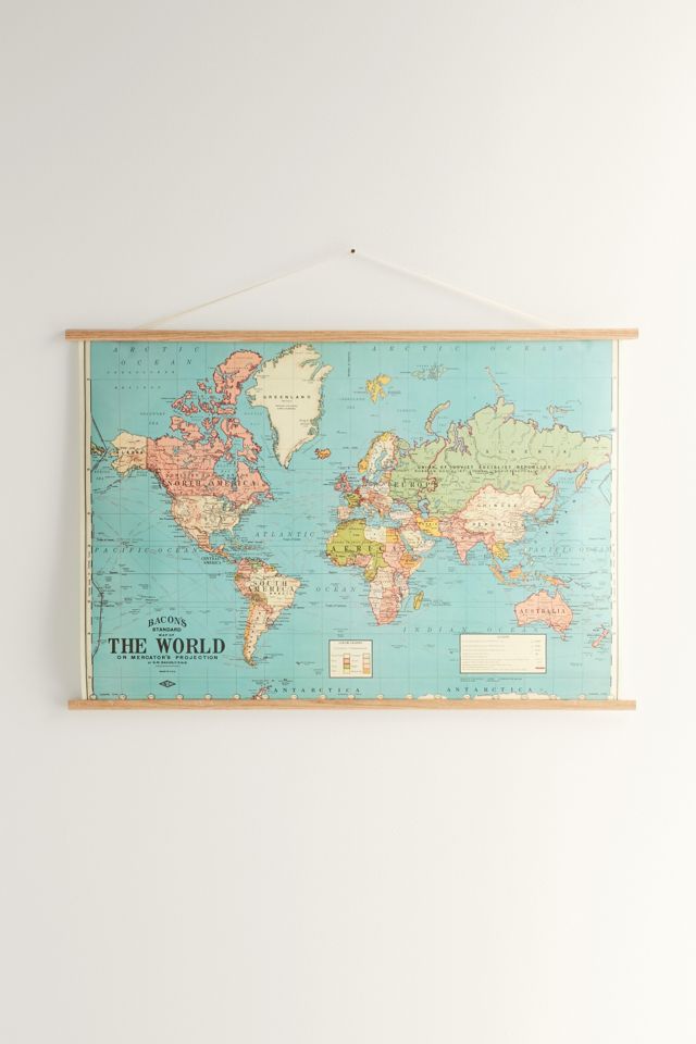 Hanging World Map Art Print | Urban Outfitters