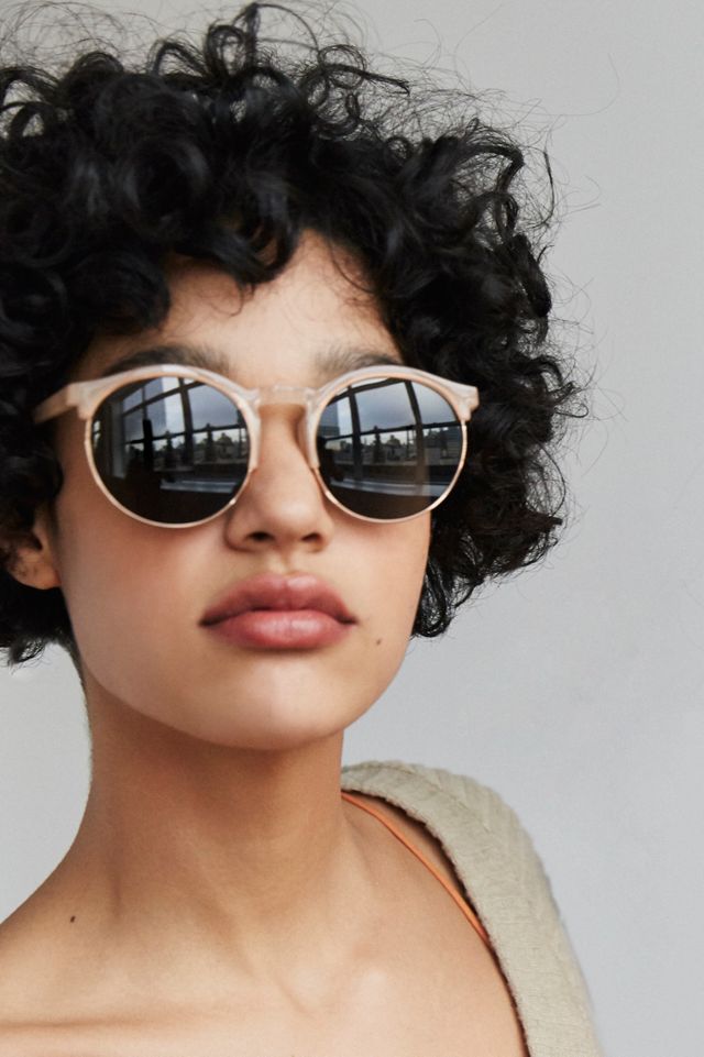 Keyhole Round Half-Frame Sunglasses | Urban Outfitters