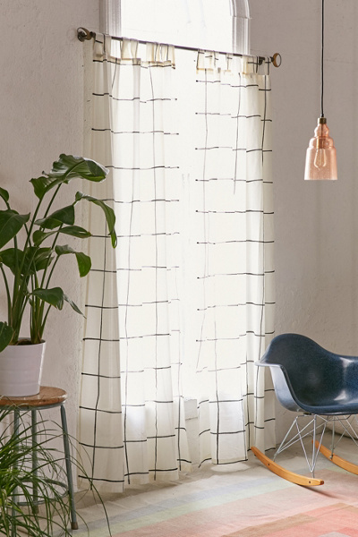 Wonky Grid Curtain | Urban Outfitters