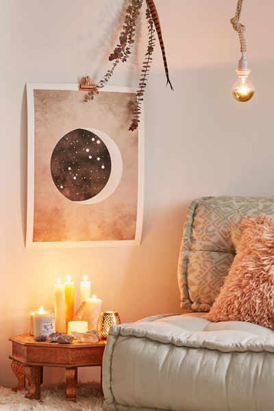 Claire Goodchild Moon & Stars Leo Art Print | Urban Outfitters