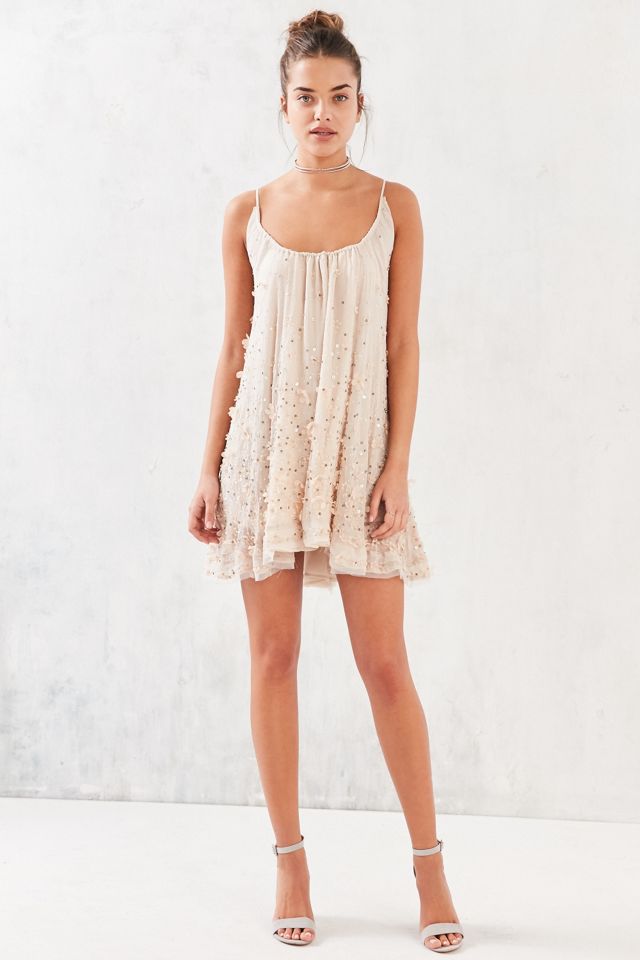Kimchi Blue Cherry Blossom Beaded Shift Dress | Urban Outfitters