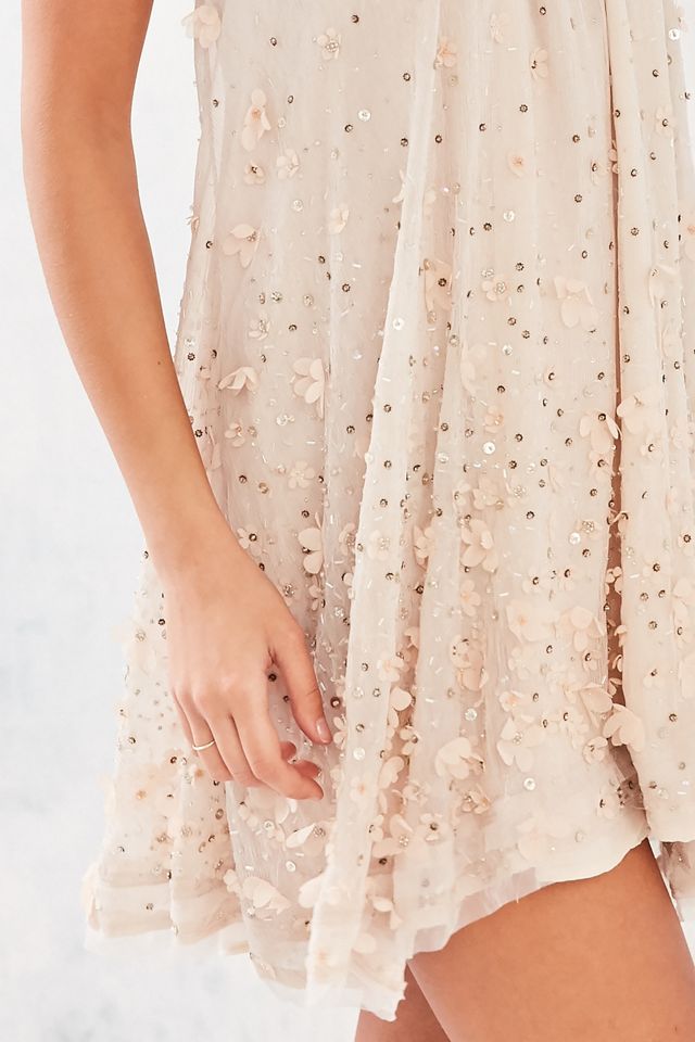 Kimchi Blue Cherry Blossom Beaded Shift Dress | Urban Outfitters