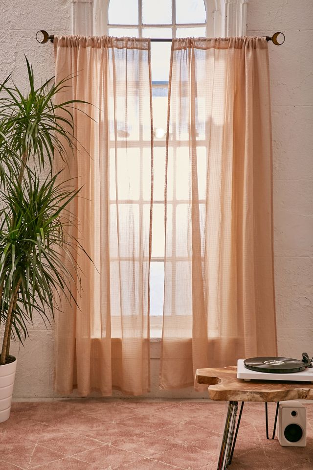 Metallic Thread Grid Curtain | Urban Outfitters