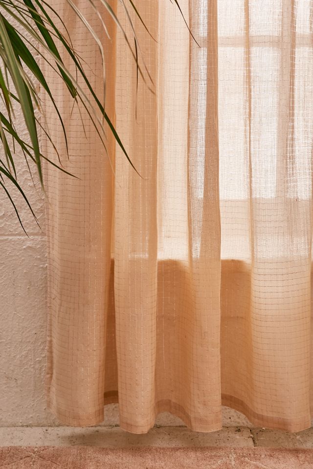 Metallic Thread Grid Curtain | Urban Outfitters