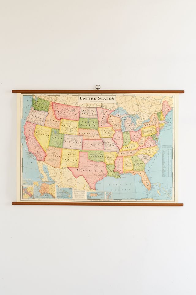 USA Map School Chart Wall Hanging | Urban Outfitters