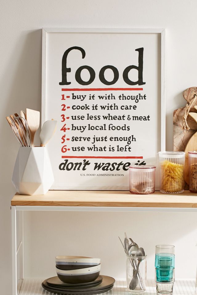 Lettered & Lined Food Rules Art Print | Urban Outfitters Canada