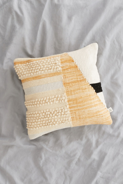 Colorblock Woven Loop Pillow | Urban Outfitters