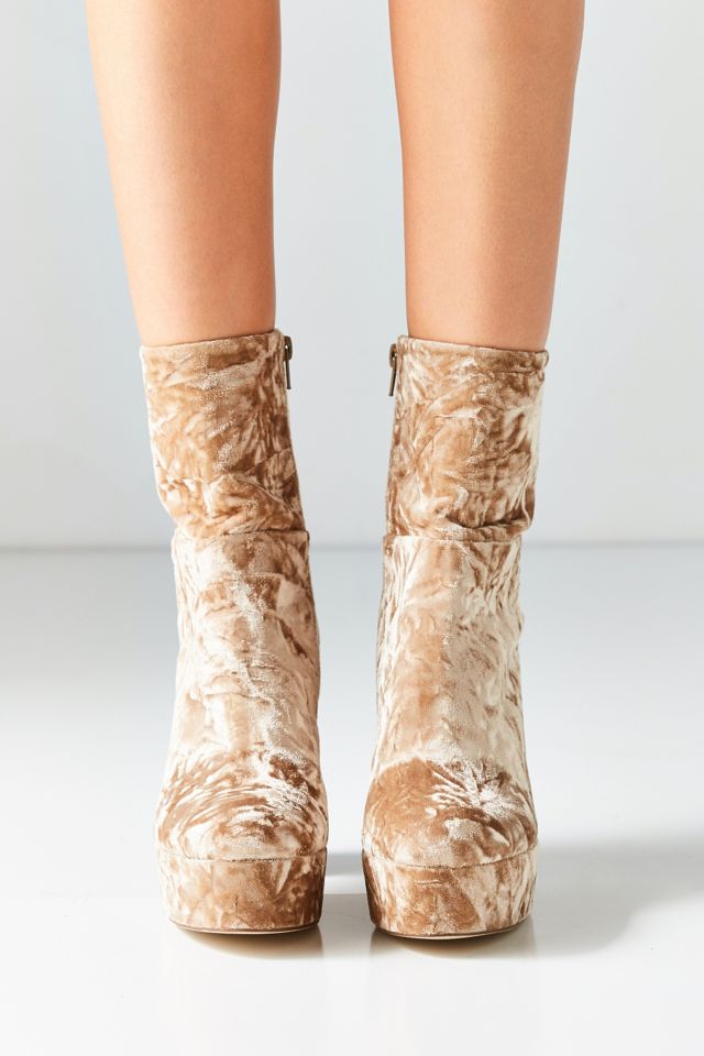 Michelle Velvet Platform Boot | Urban Outfitters
