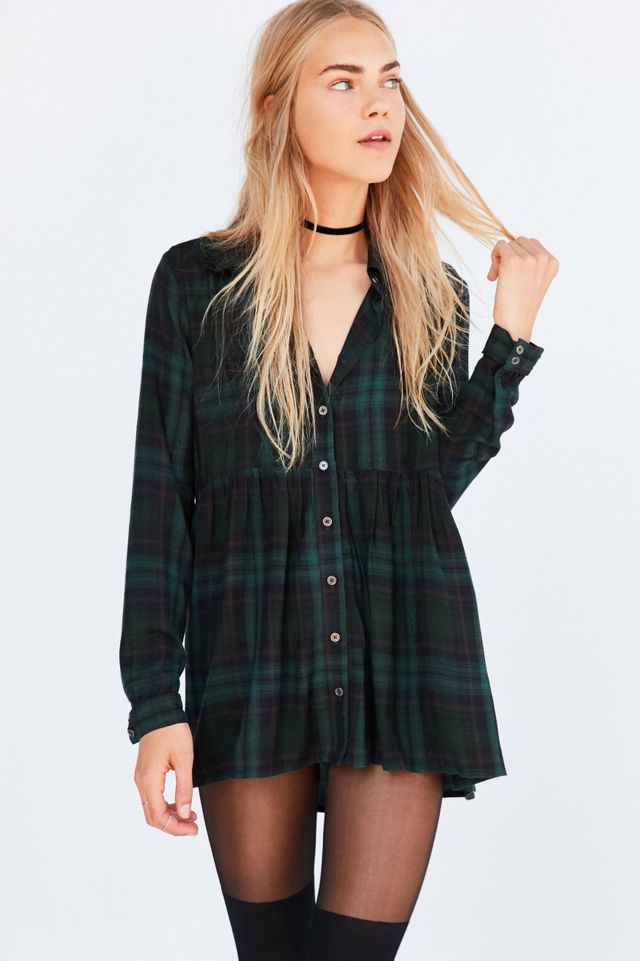 Kimchi Blue Dusk Button-Down Babydoll Tunic Top | Urban Outfitters Canada