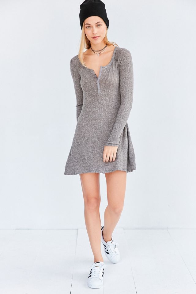BDG Samual Cozy Henley Long-Sleeve Mini Dress | Urban Outfitters Canada