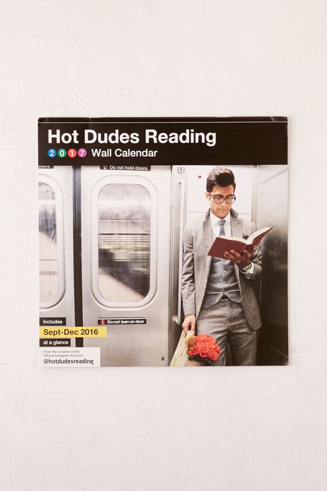 2017 Hot Dudes Reading Wall Calendar | Urban Outfitters