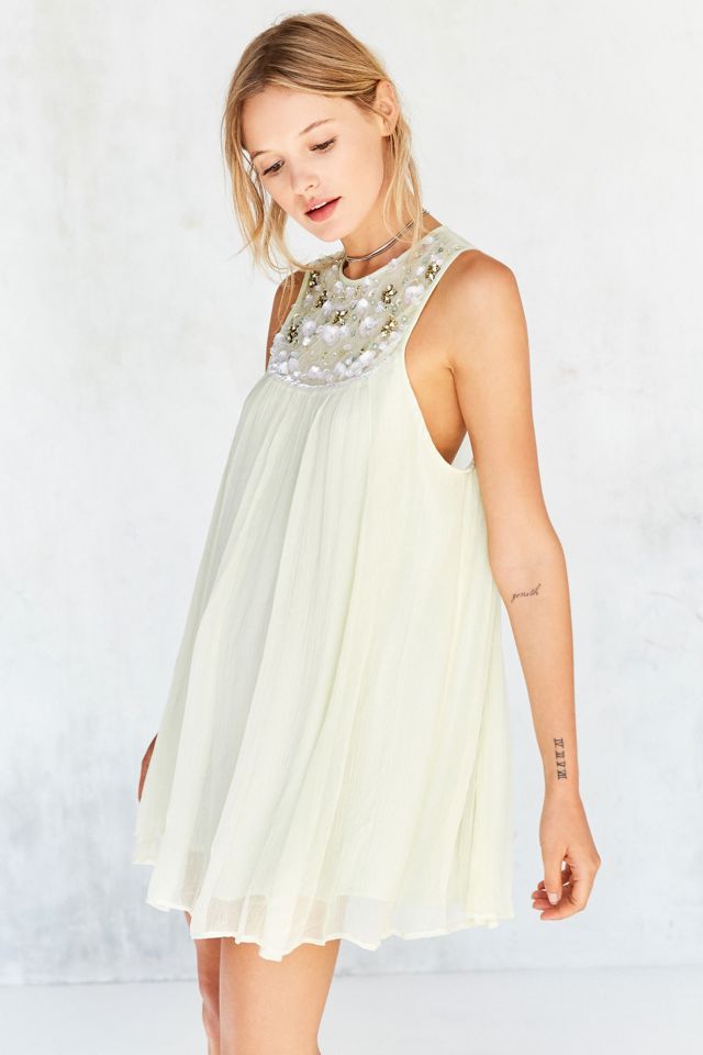 Kimchi Blue Mimi Embellished Trapeze Mini Dress | Urban Outfitters