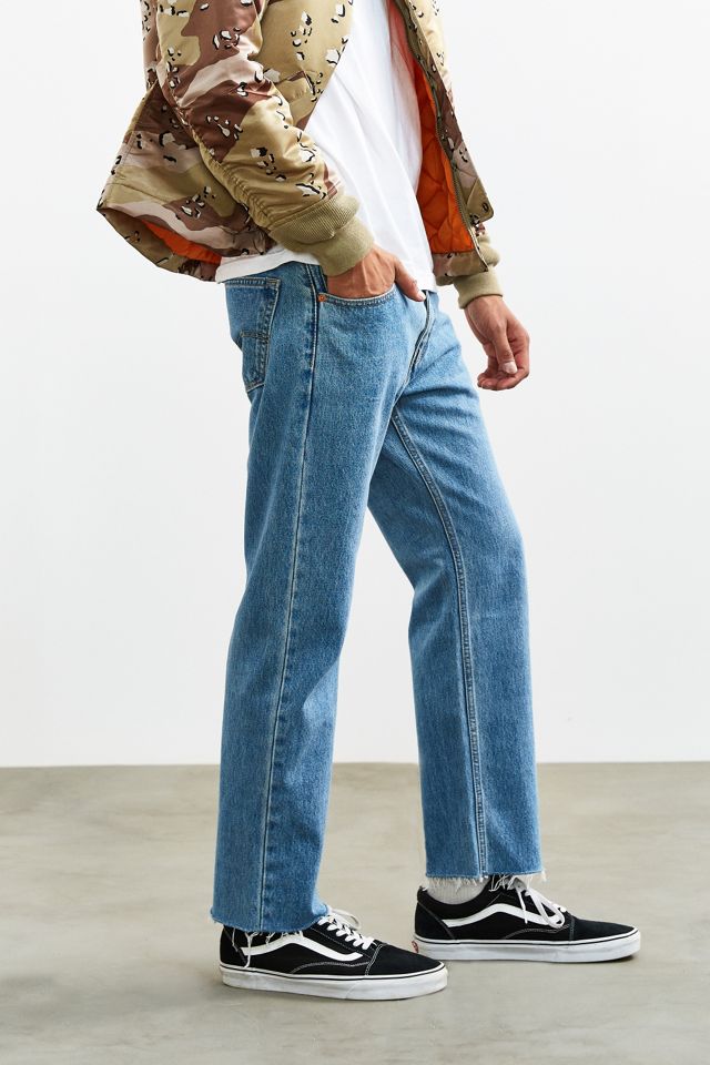 Cutoff Hem Levi's Light Stonewash 505 Slim Jean | Urban Outfitters