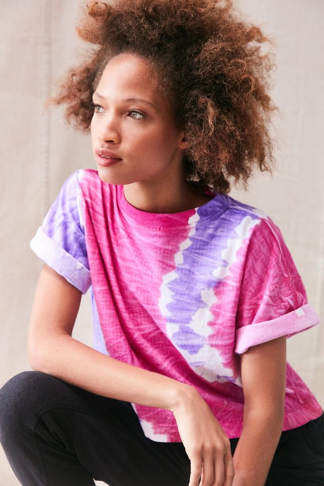 Vintage Tri-Color Tie-Dye Cropped Tee | Urban Outfitters Canada