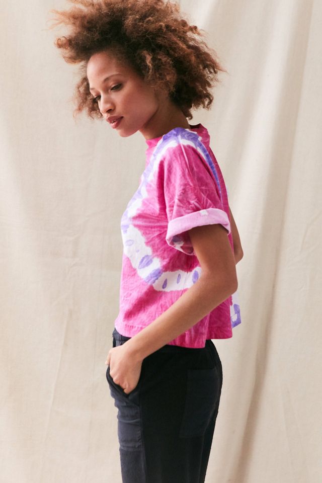 Vintage Tri-Color Tie-Dye Cropped Tee | Urban Outfitters