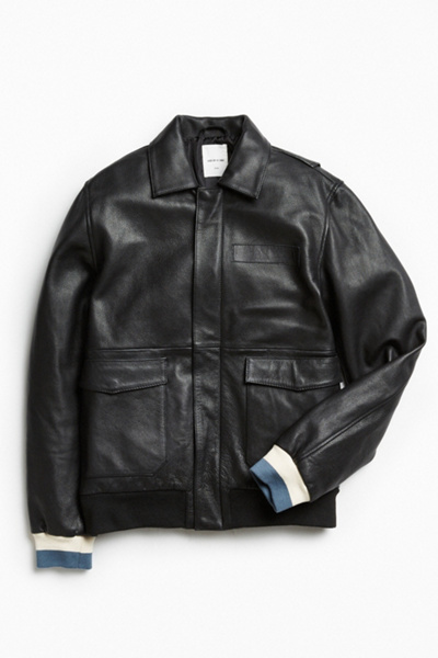 Wood Wood Dean Leather Jacket | Urban Outfitters Canada