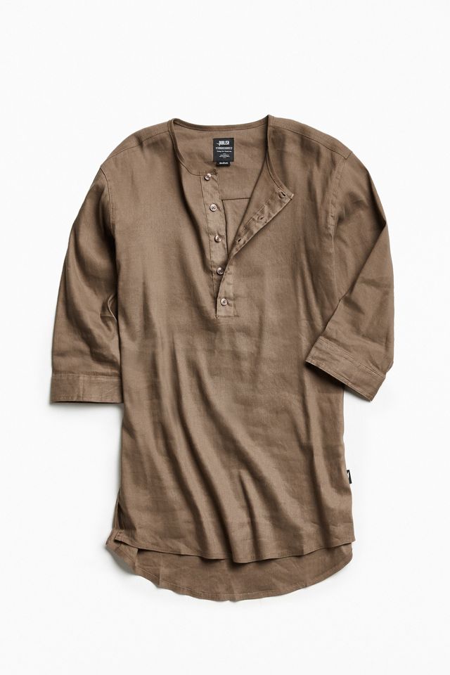 Publish Jamison Band Collar Popover Shirt | Urban Outfitters