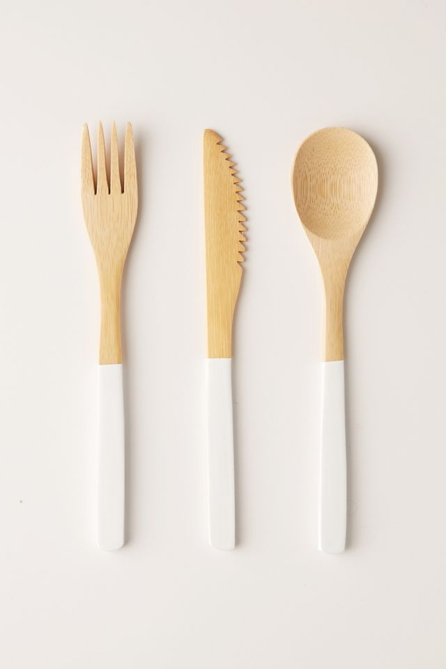 Core Bamboo 3-Piece Bamboo Flatware Set | Urban Outfitters