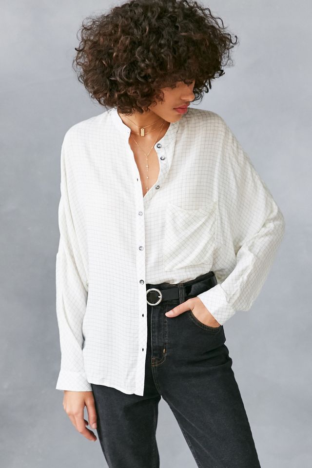 BDG Gridlock Band Collar Button-Down Shirt | Urban Outfitters Canada