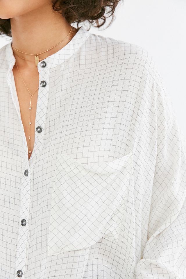 BDG Gridlock Band Collar Button-Down Shirt | Urban Outfitters Canada
