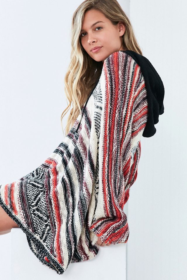 Ecote Printed Hoodie Poncho Sweater | Urban Outfitters Canada