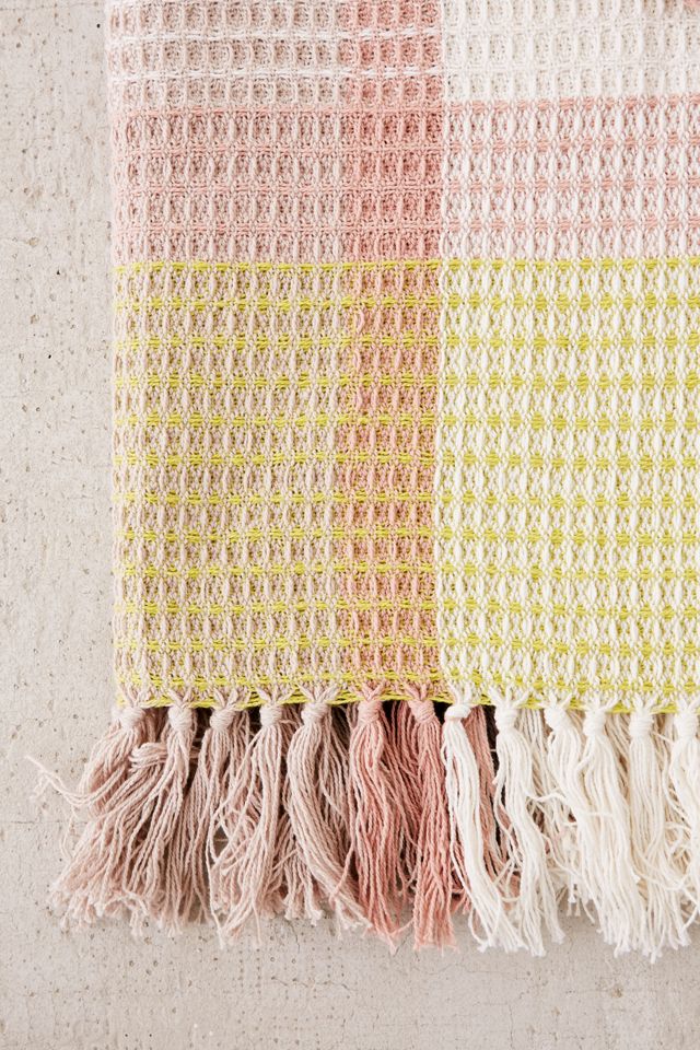 Plaid Waffle Knit Throw Blanket | Urban Outfitters